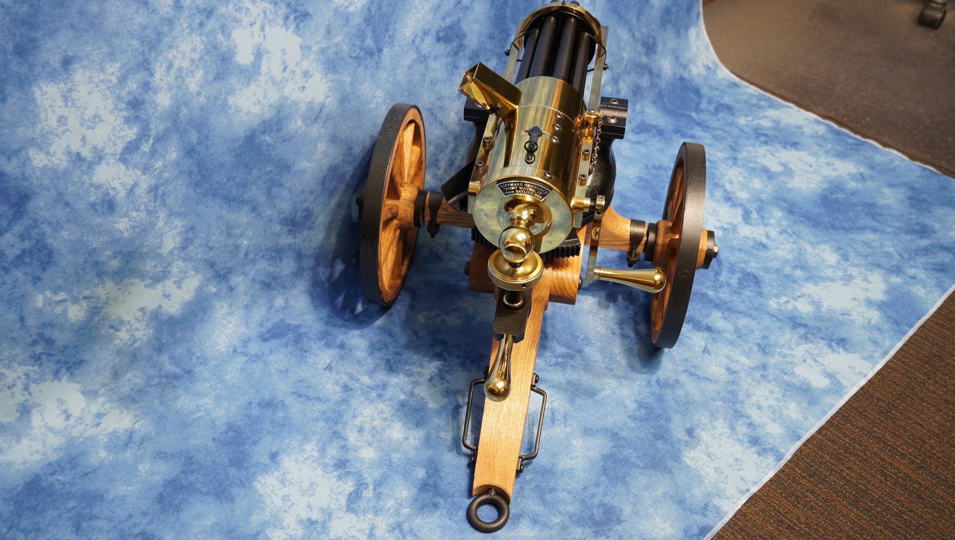 TIPPMANN ORDNANCE TG-900-G BRASS 9MM GATLING GUN W/CARRIAGE - Semi Auto ...